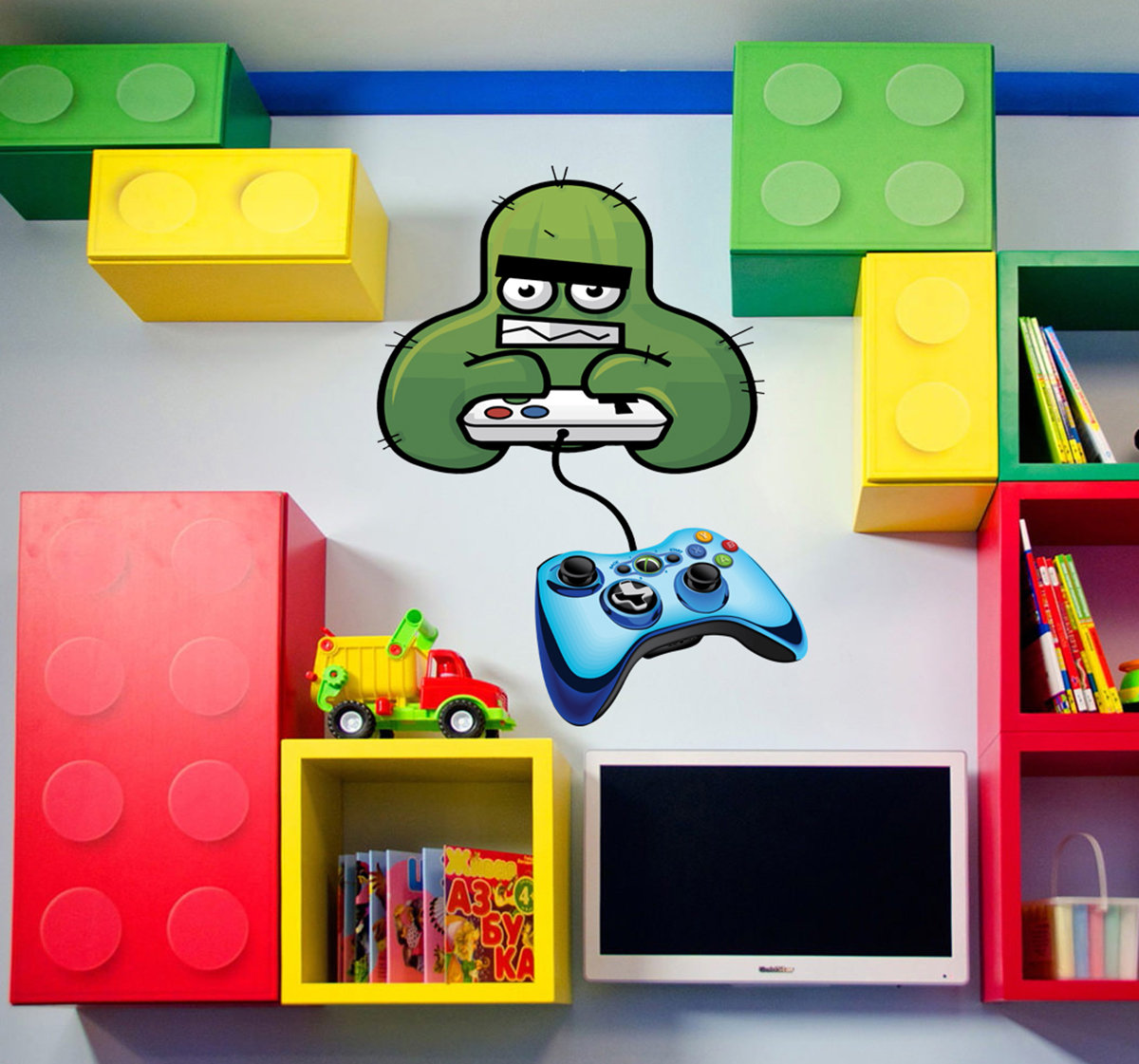 Trinx Wall Decal Gamer Monster Art Stickers, Childrens Wall Sticker ...