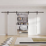 Sanding 84'' Solid Manufactured Wood Glass Painted with Installation ...