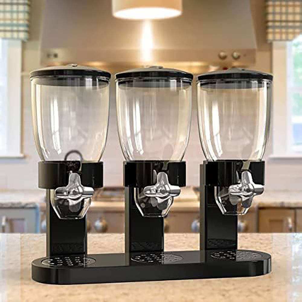 Prep & Savour Triple Food Dispenser, Easy To Use Dry Food Dispenser ...