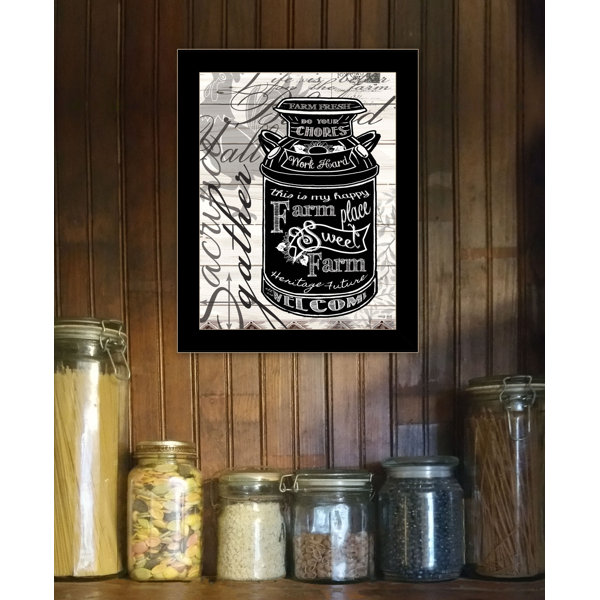 Winston Porter FARM SWEET FARM MILK CAN Framed On Wood Print | Wayfair
