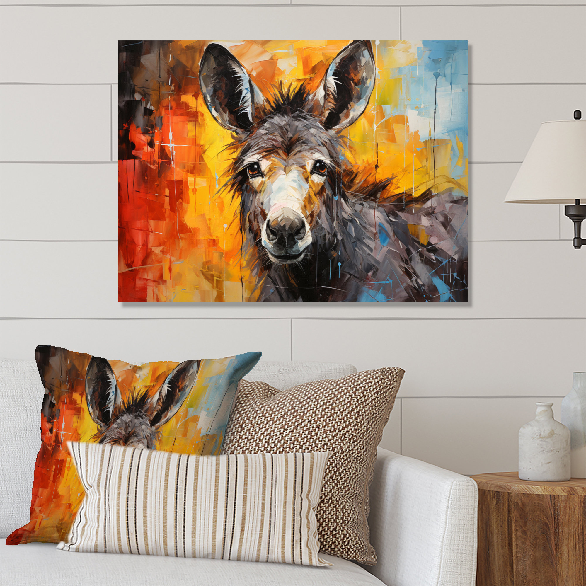 Rosalind Wheeler Grey Donkey Gentle Companion Collage - Animals Print ...