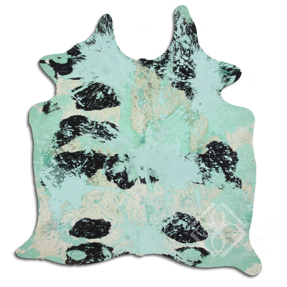 Bloomsbury Market Acid Washed Hair Handmade Cowhide Lime Green Area Rug ...