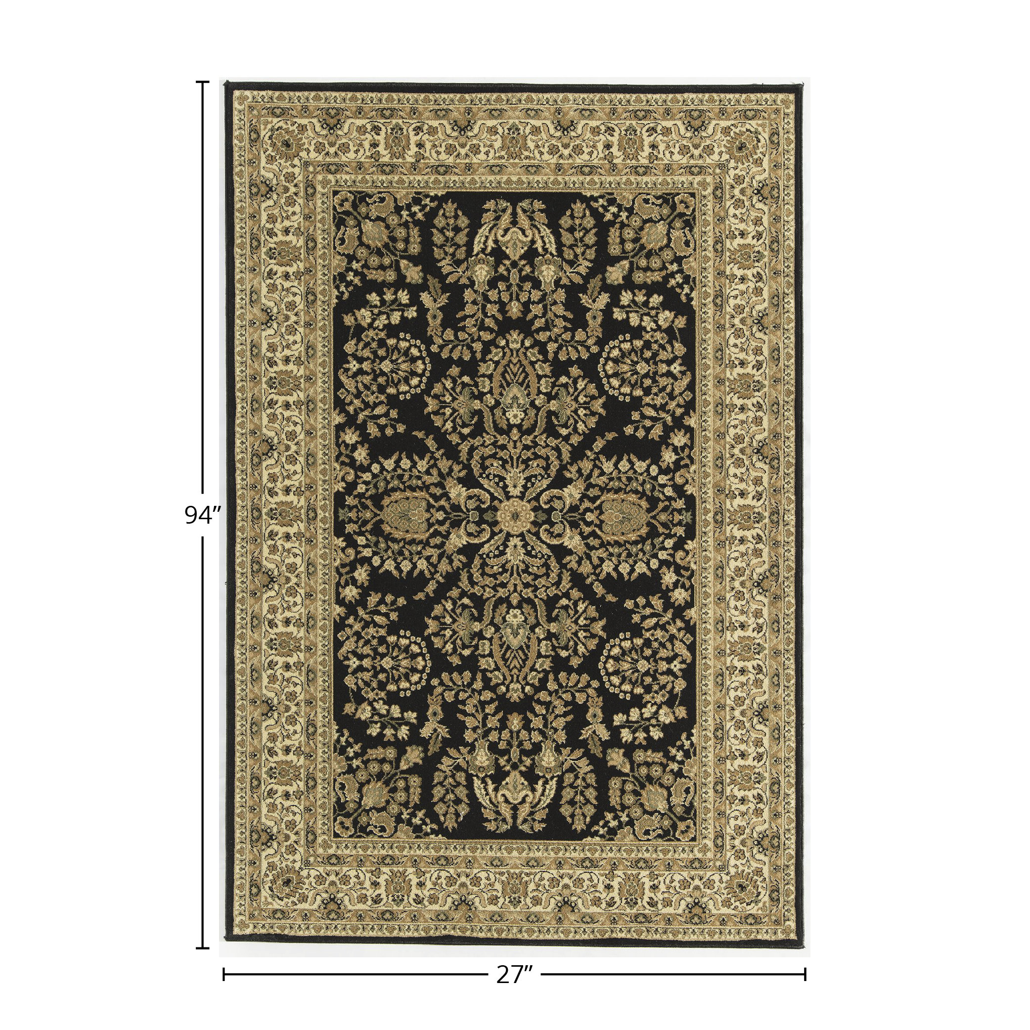 Rugs America Rectangle: 3'11" x 5'3" - New Vision Lilihan Black Rug ...
