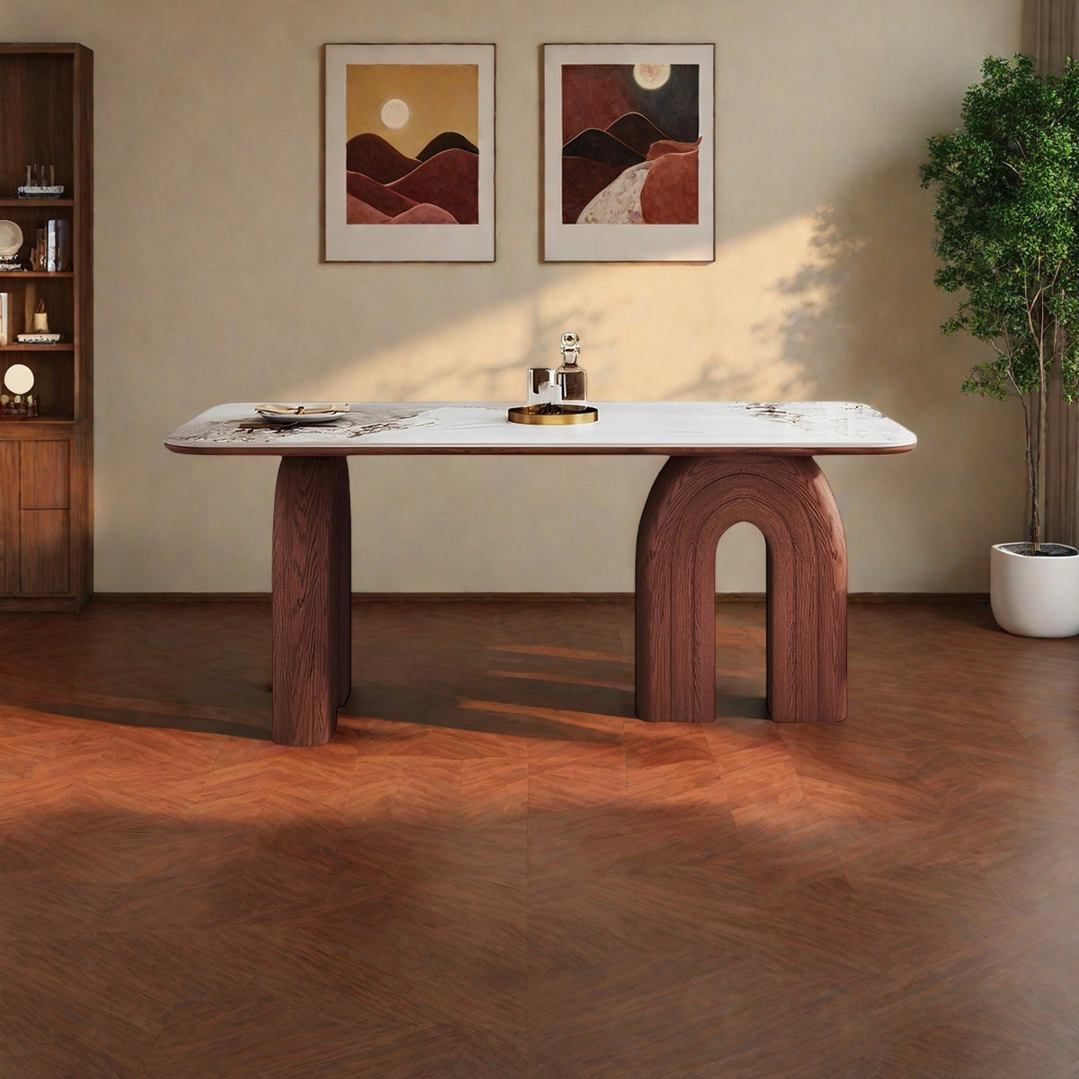 Elamer High-end rectangular rock slab dining table | Wayfair