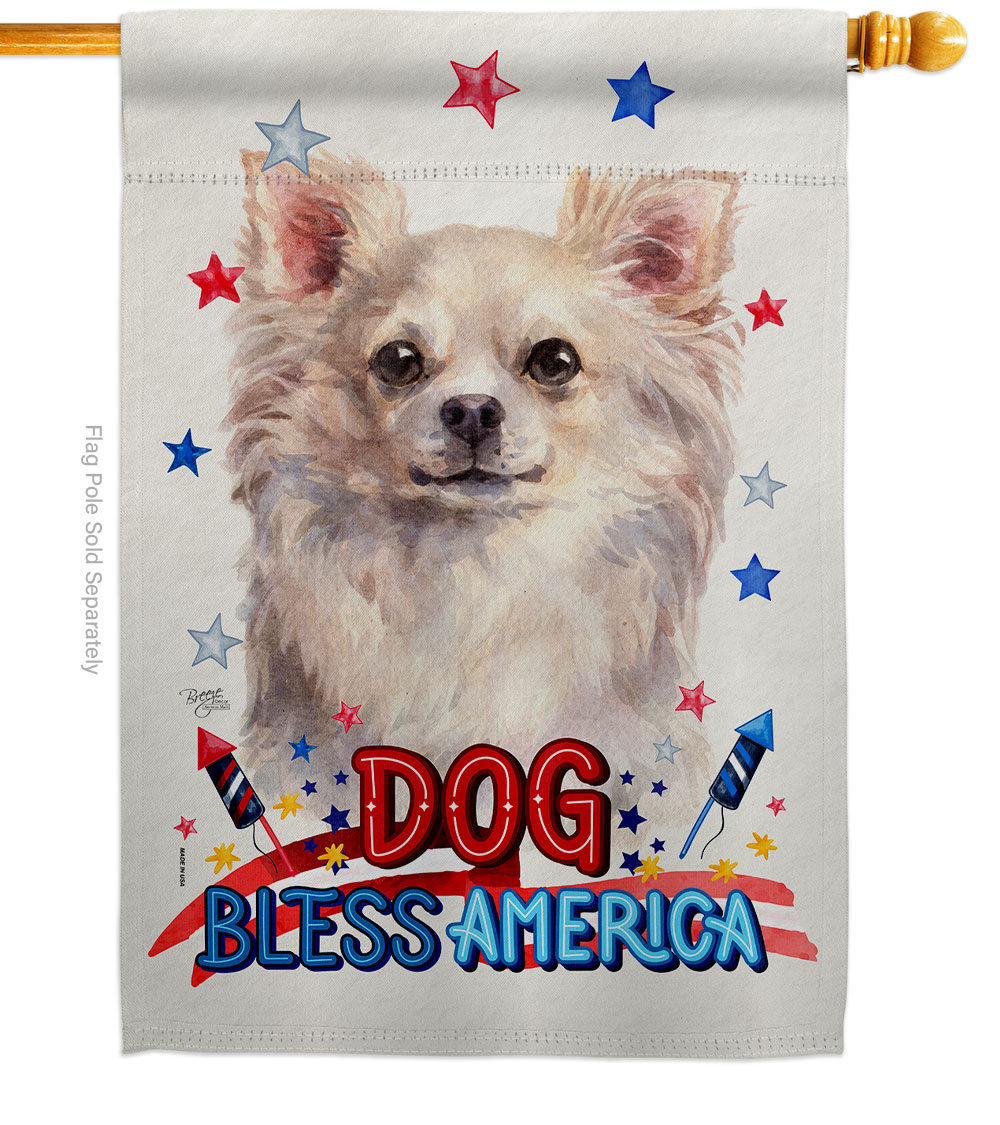 Breeze Decor Patriotic White Chihuahua 2-Sided Polyester 40 x 28 ft ...