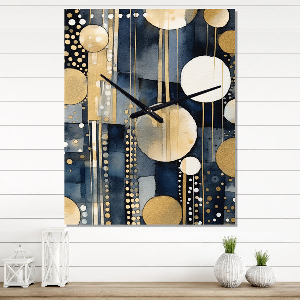 Latitude Run® Abstract With Black & Gold Spots XIX - Geometric Modern ...