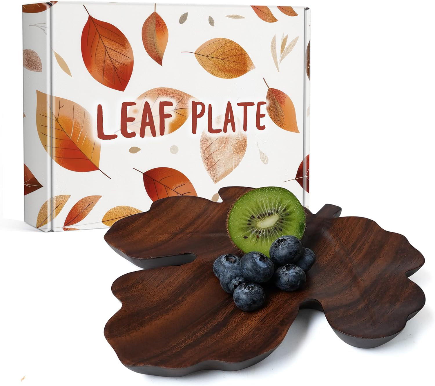 Loon Peak® Walnut Wood Serving Tray Plates For Meal Salad Snack Bread ...