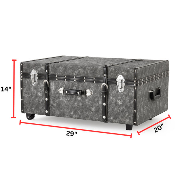 DormCo Texture Storage Trunk with Wheels - Marbled Pattern | Wayfair