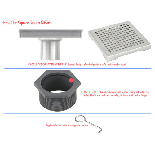 eModern Decor W Linear Grid Shower Drain & Reviews | Wayfair