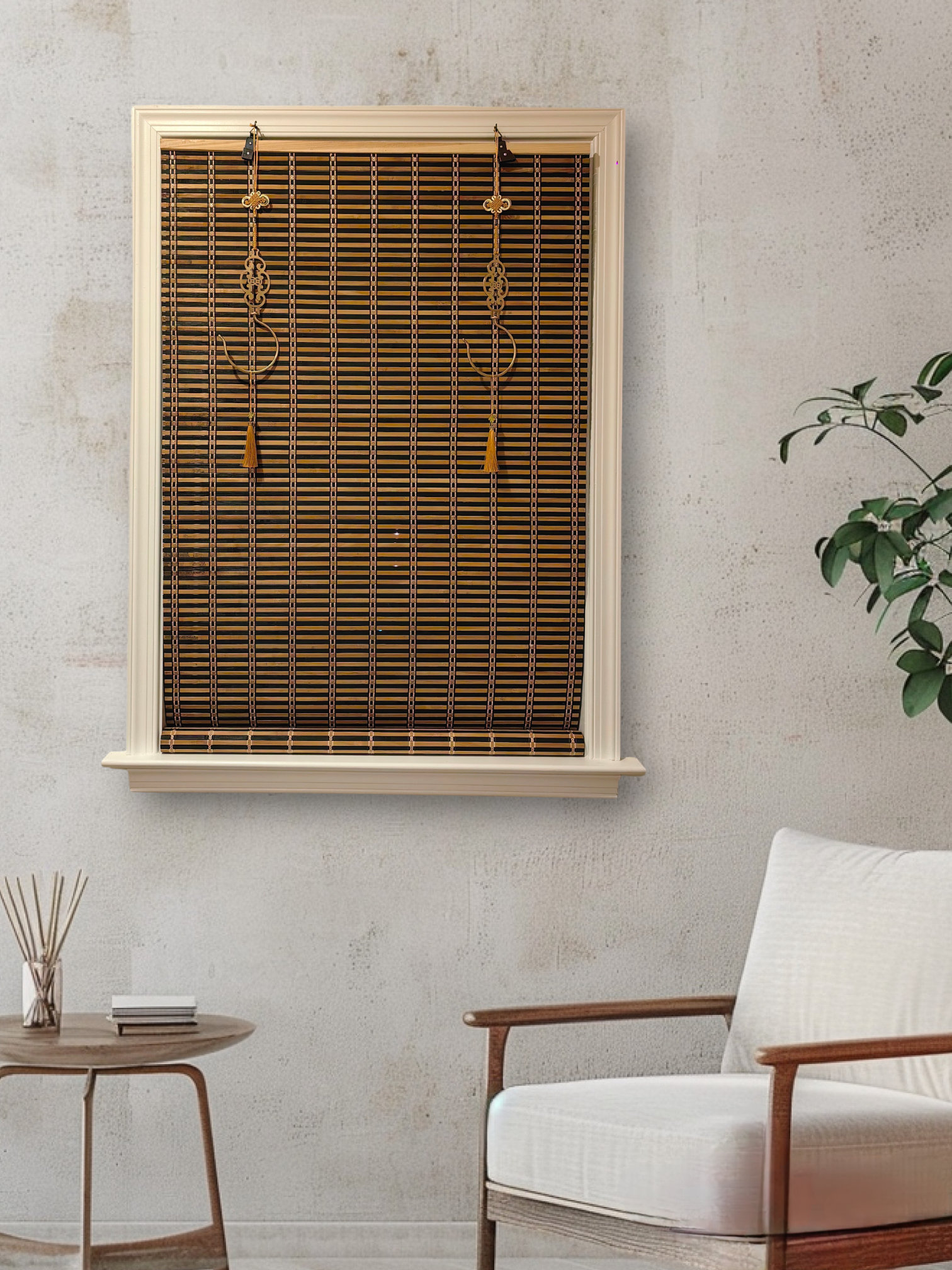 Symple Stuff Cordless Bamboo Window Blind Sun Shade, Light Filtering ...
