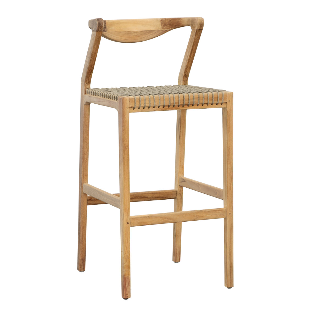 Dovetail Furniture Rosel 41" Tall Teak Wood Bar Stool, Natural | Perigold