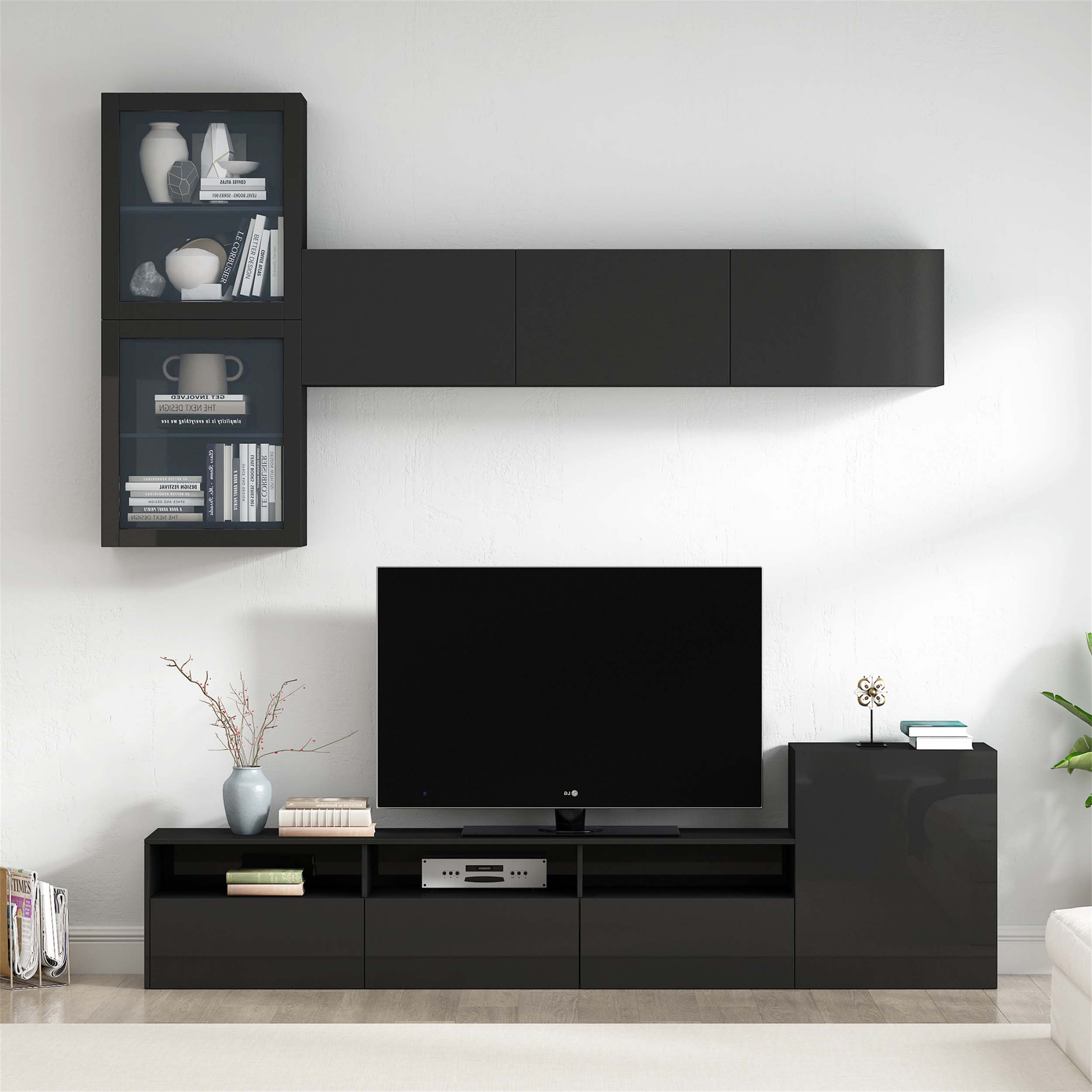George Oliver TV Stand with Ample Storage Space, Wall Mounted Floating ...
