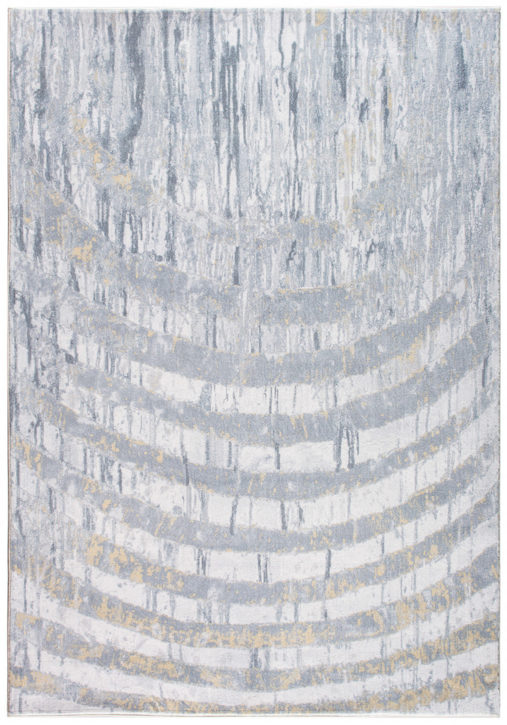 17 Stories Performance Gray/Gold Rug | Wayfair