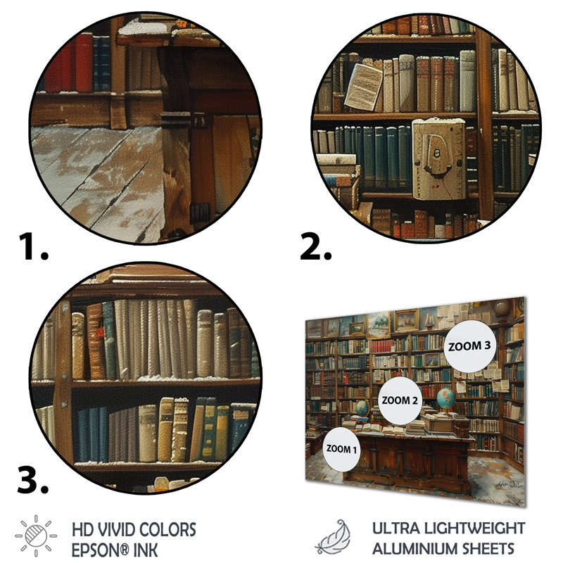 Lark Manor™ Brown Beige Vintage Library Books Wonder - Libraries Wall ...