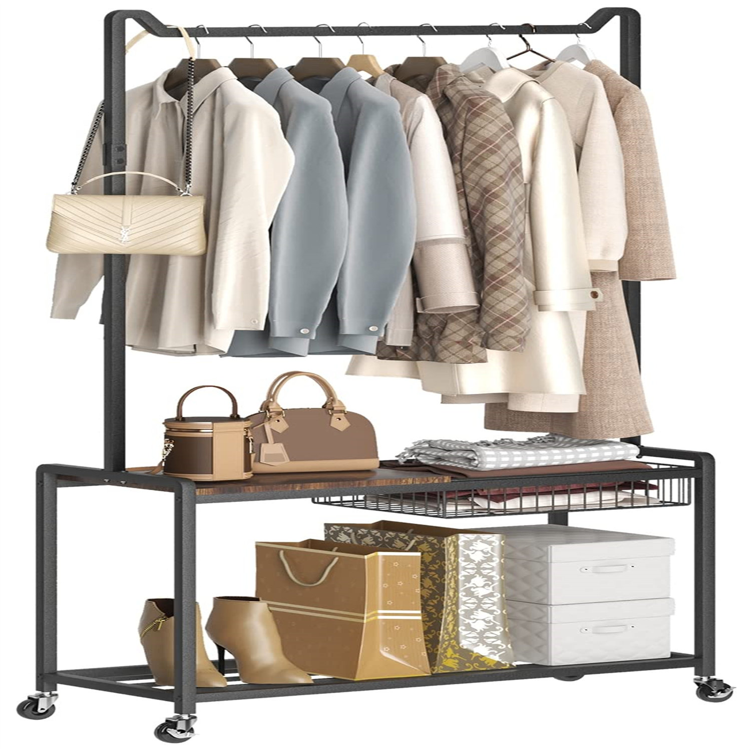 Rebrilliant Maitte 31.5'' Rolling Clothes Rack - Wayfair Canada