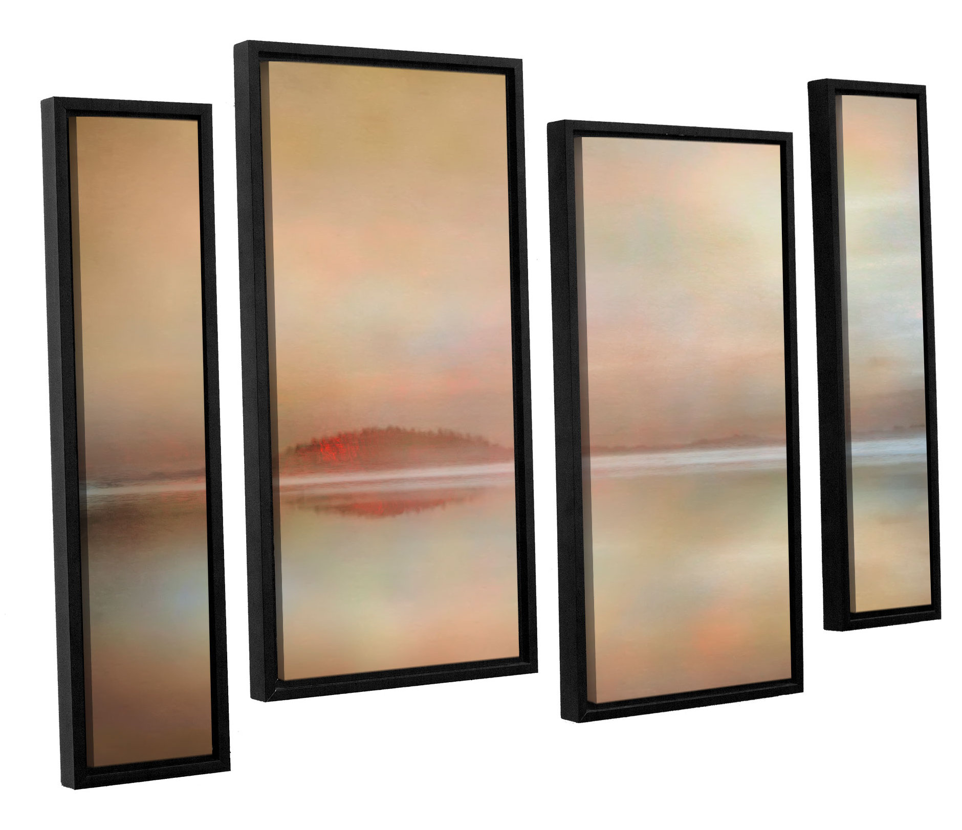 Ivy Bronx Landscape Sunset 4 Piece Framed Graphic Art on Wrapped Canvas ...