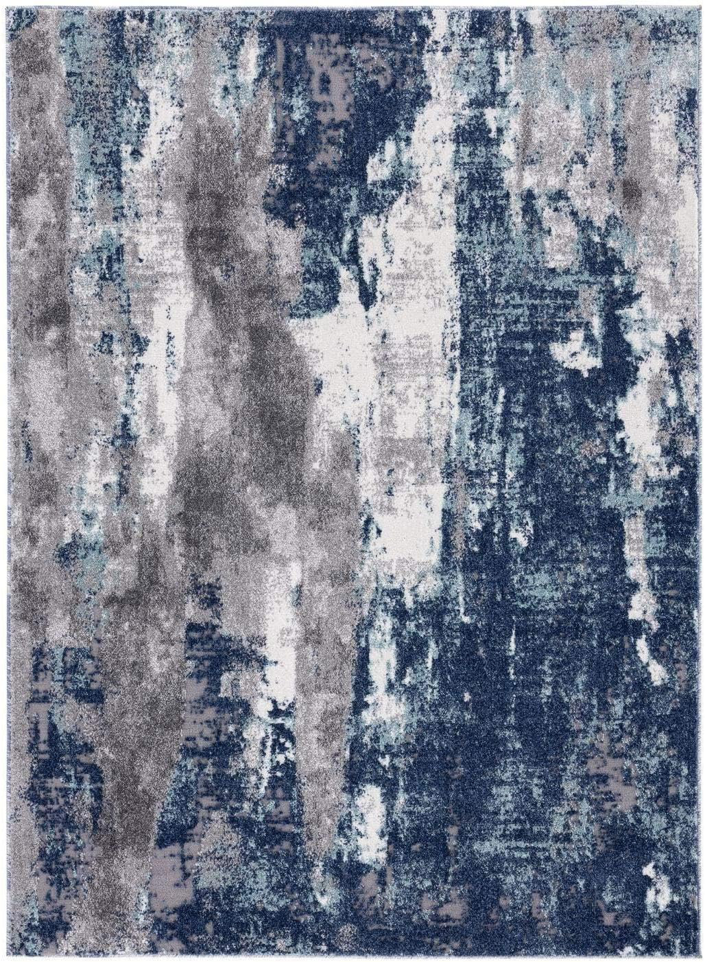Corrigan Studio® Blue 5X7 Modern Abstract Area Rug | Wayfair