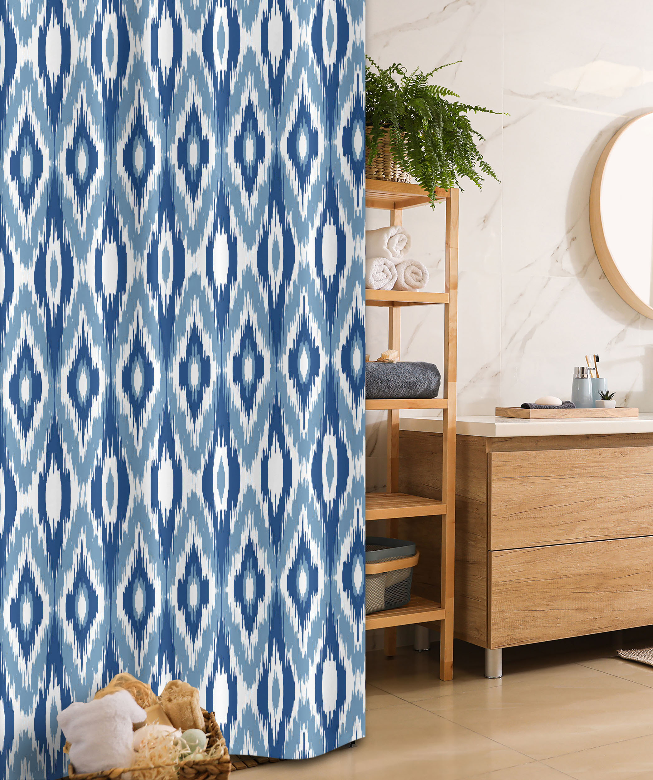 East Urban Home Areesa Geometric Shower Curtain with Hooks Included ...