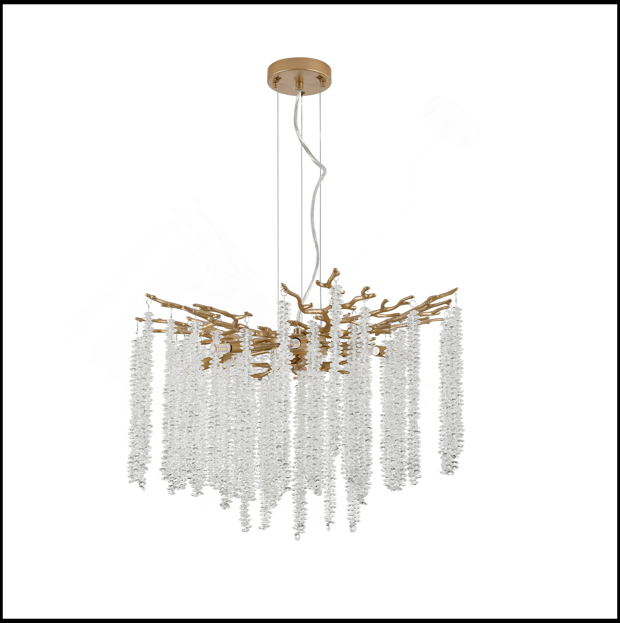 House of Hampton® 24-Inch Modern Golden Pendant Light With Cascading ...