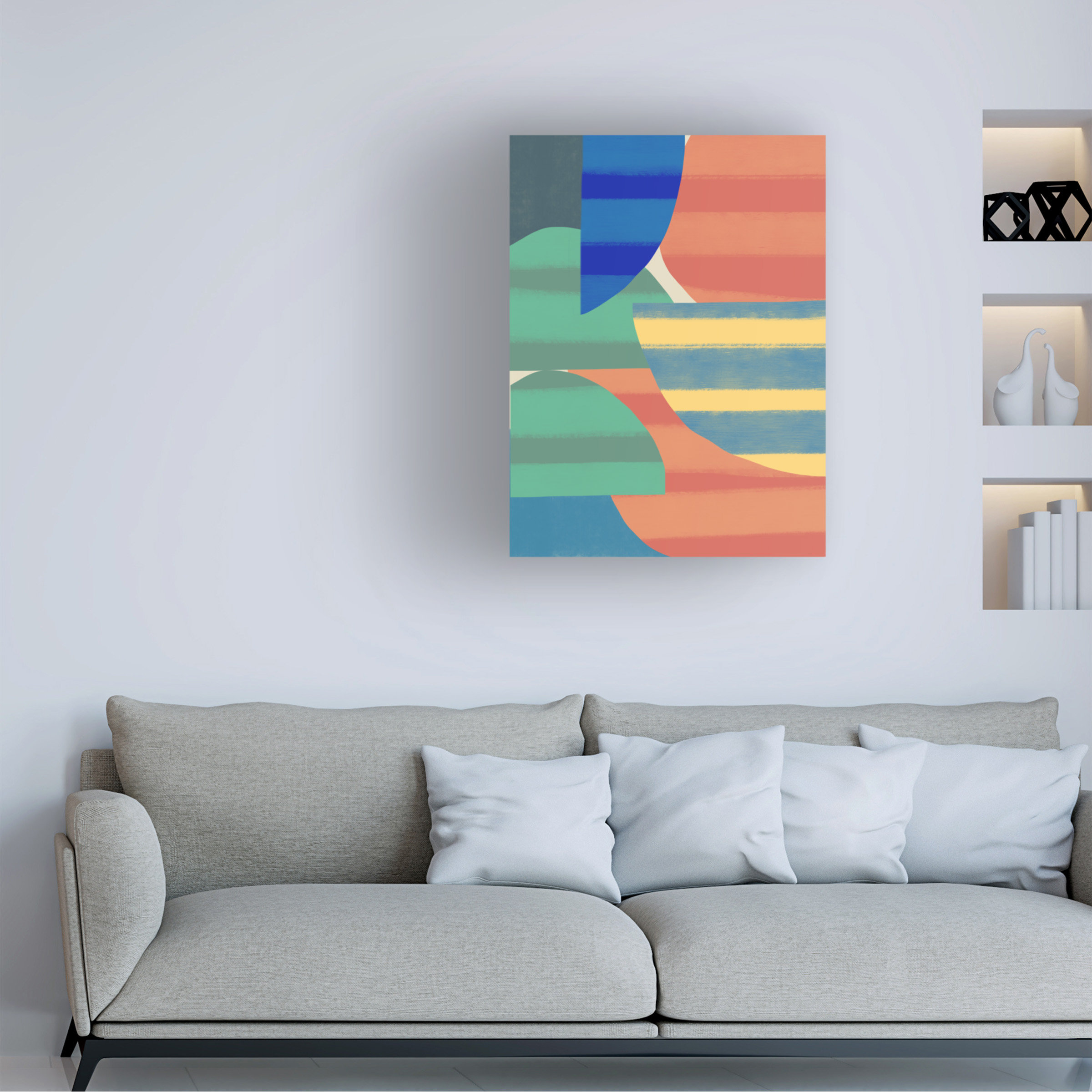 Trademark Fine Art Little Dean Abstract Stripe Minimal Collage 20 ...