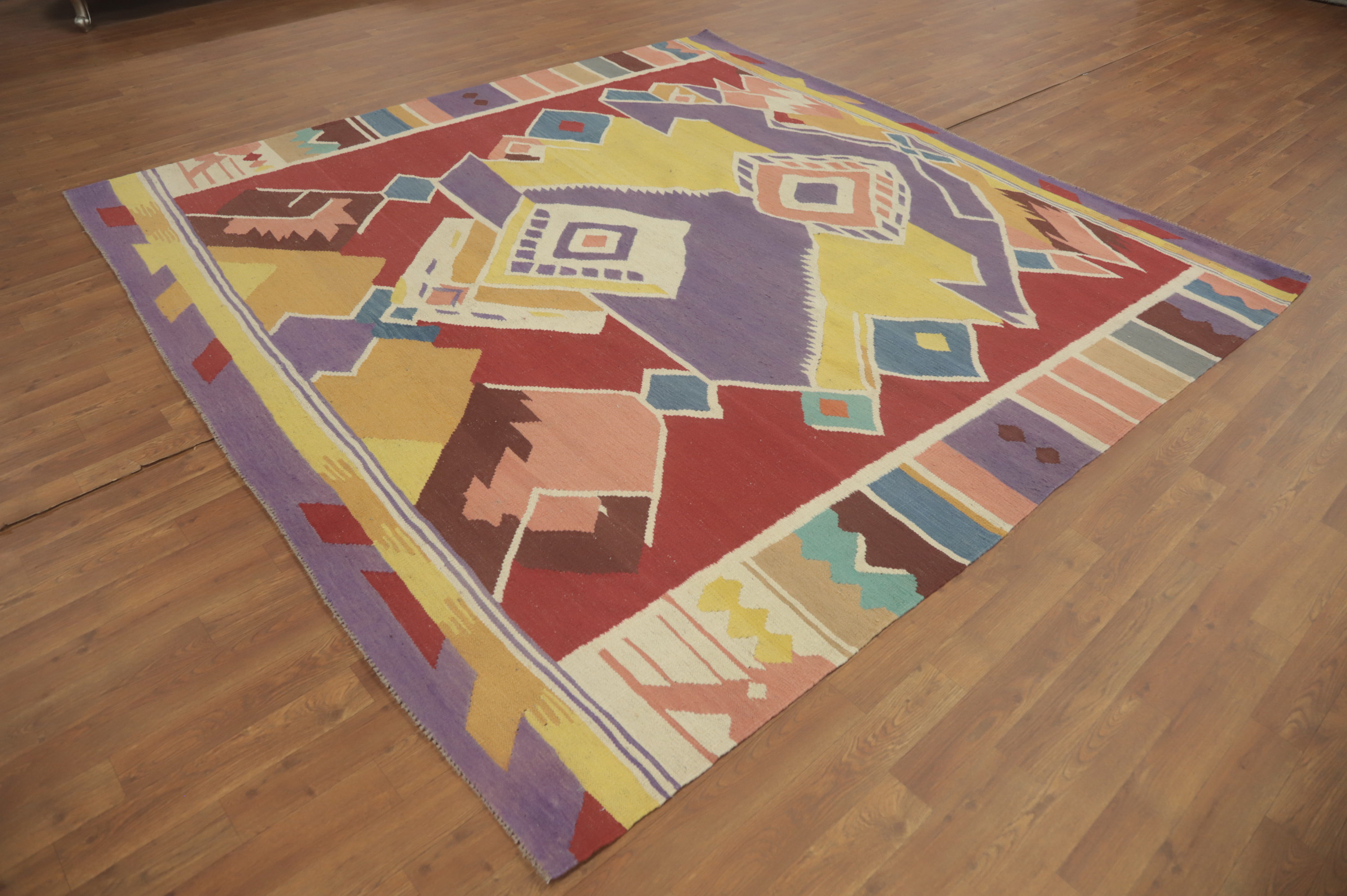 Dakota Fields Geometric Kilim Square Area Rug 8x8 | Wayfair