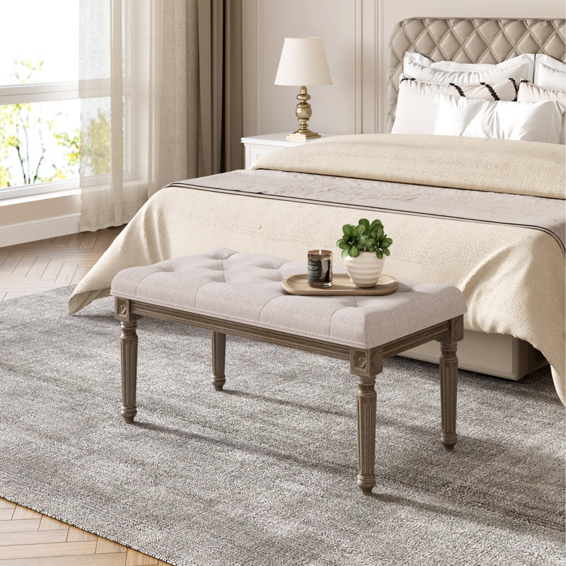 Ophelia & Co. Wanner Solid Wood Accent Stool | Wayfair