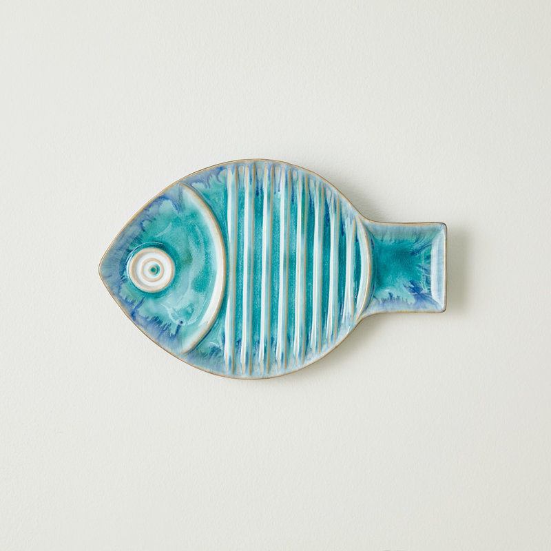 Highland Dunes Blue Fish Plate Wall Décor & Reviews | Wayfair
