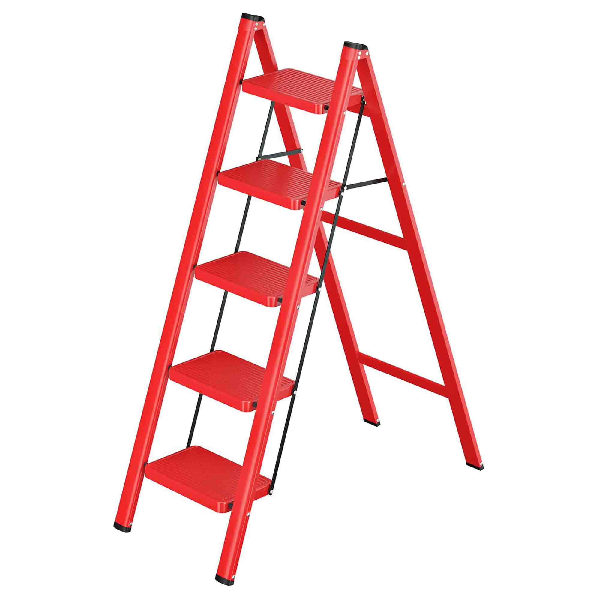 Latitude Run® 5 - Step Iron Folding Step Ladder | Wayfair