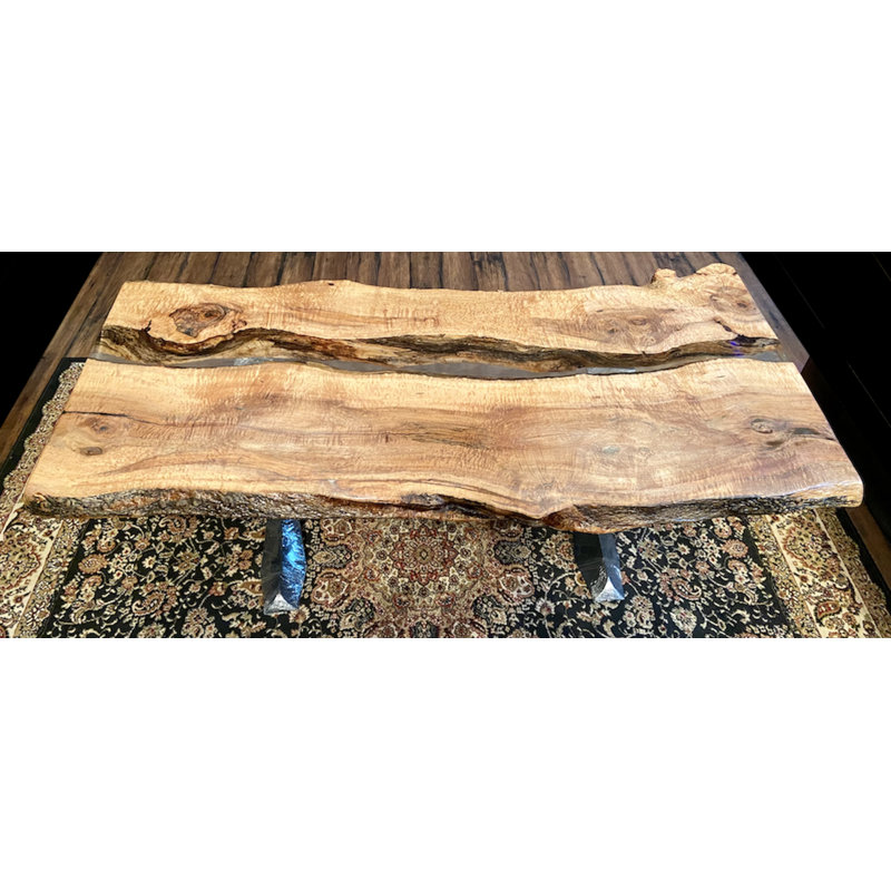 Steel Oak Live Edge Maple Epoxy Resin Table | Wayfair