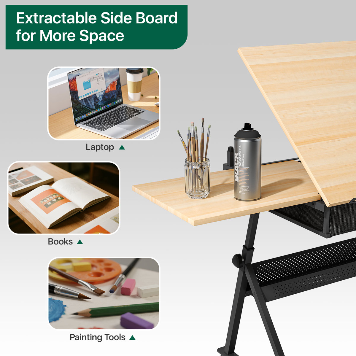 The Twillery Co.® Elizabeth Draft Desk Drawing Table with Stool Set ...