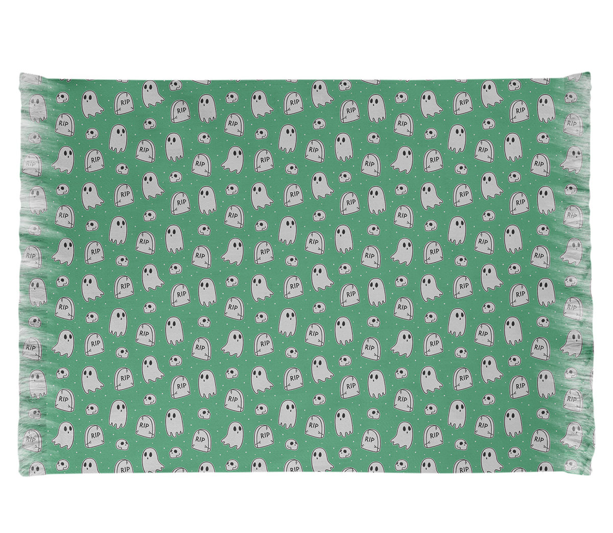 East Urban Home Classic Ghosts Green/White Area Rug | Wayfair