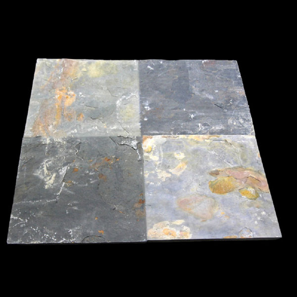 The Tile Square Natural Cleft Rusty 12" x 12" Slate Matel Look Wall ...