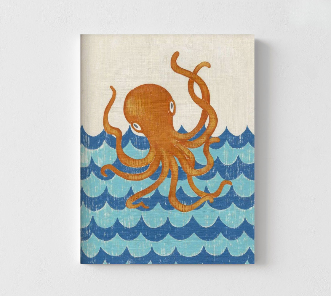 WeFrameArt Funny Octopus Poster Print, Framed Underwater Wall Art ...