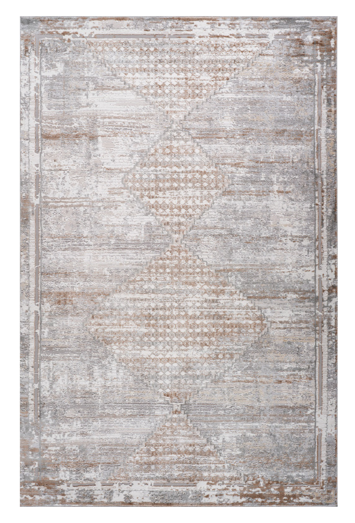 HomeRoots Gray and Brown Abstract Distressed Area Rug | Wayfair