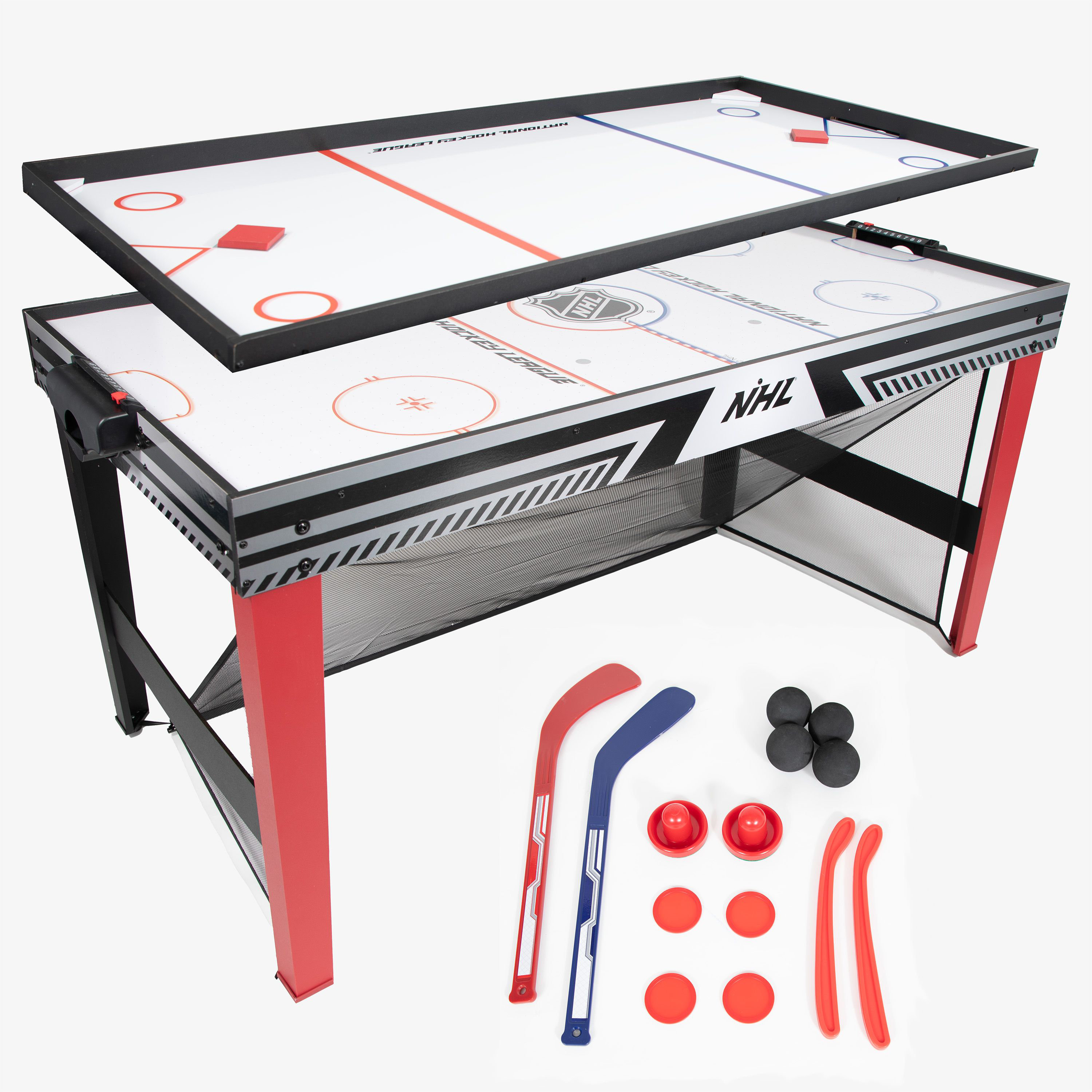 EastPoint Sports Nhl 60" Hat Trick 3-in-1 Hockey Table - Air, Knock ...