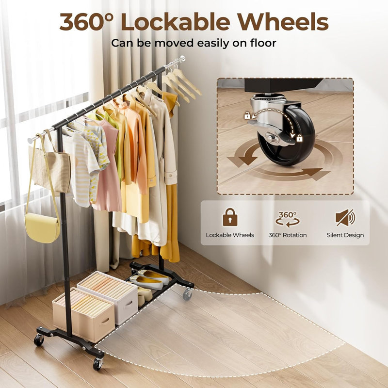 Rebrilliant Removable hanger with retractable rod | Wayfair