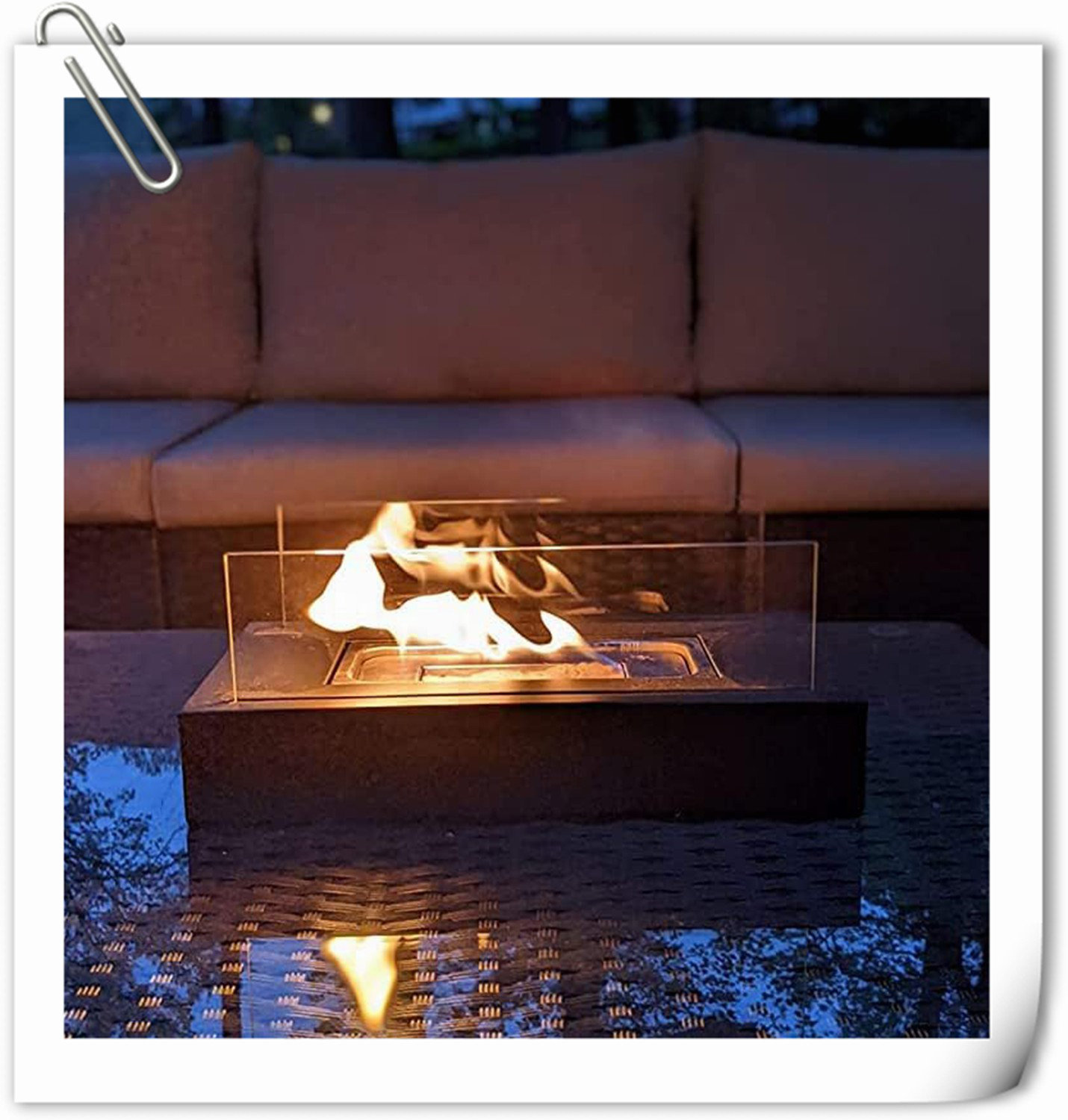 GLOBAL GIRLS LLC Tabletop Fire Tabletop Fireplace with Flame Guard ...