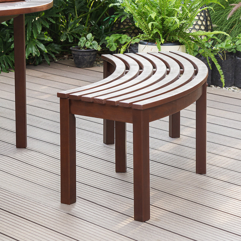 Cambridge Casual Malibu Mahogany Curved Outdoor Bench | Wayfair