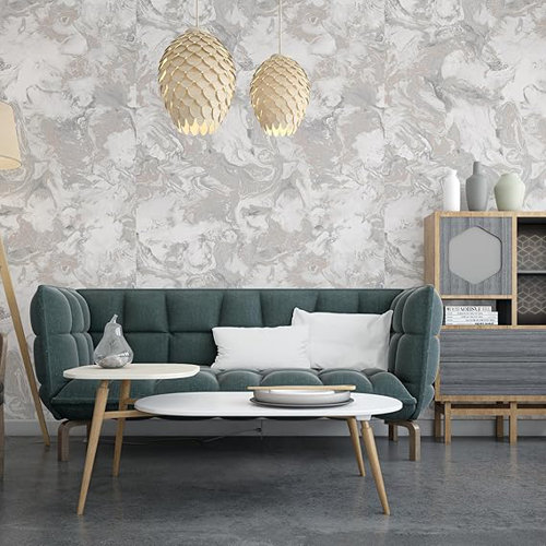 Metro Lane Ceiran Marble Effect Rose Gold 10m x 53cm Metallic Finish ...