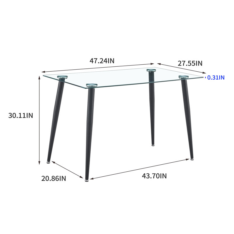 George Oliver Glass Dinning Table 120*70 | Wayfair