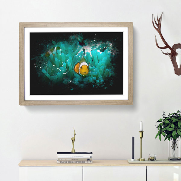 East Urban Home Clownfish and Sea Anemone Abstract - Picture Frame ...