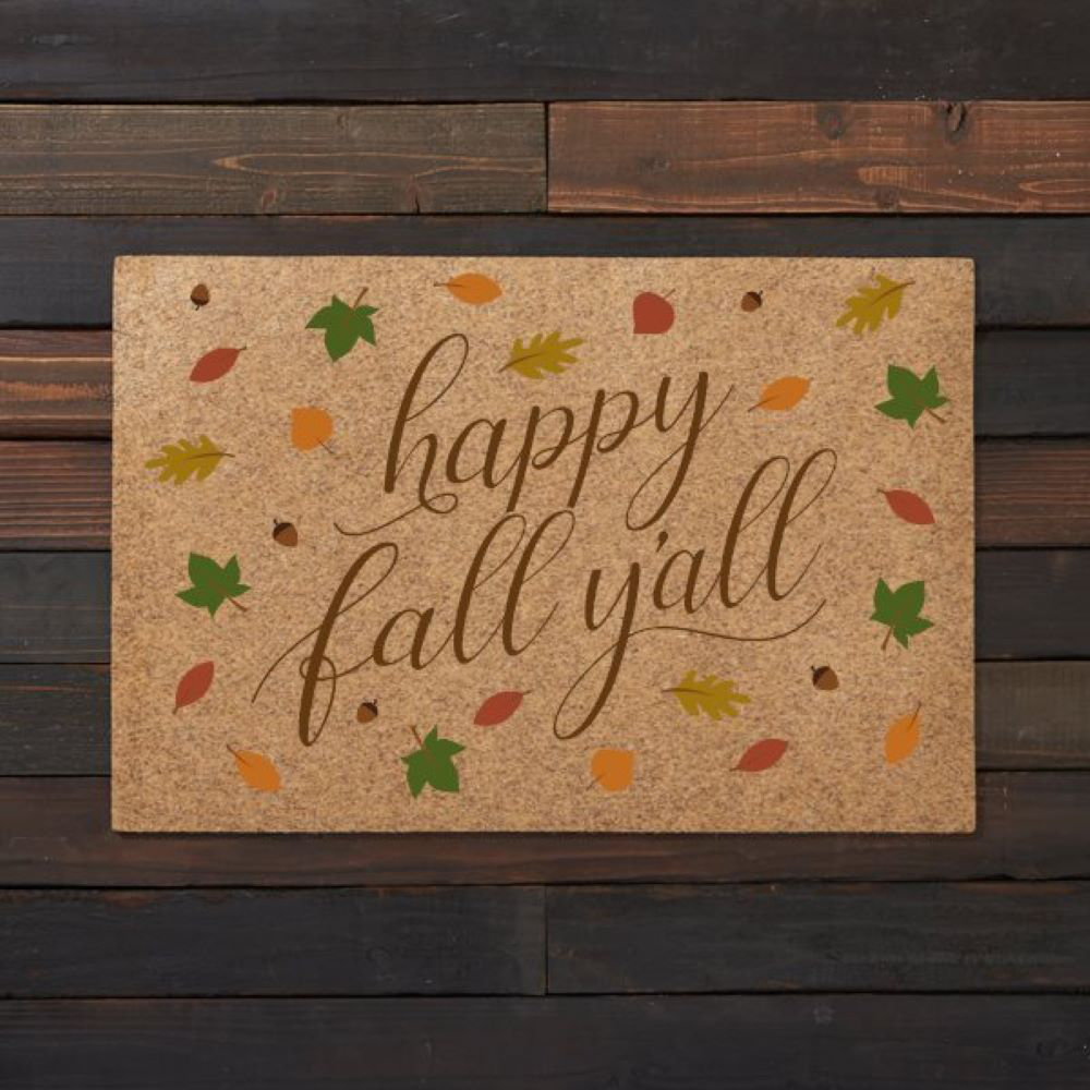 Personalization Mall Happy Fall Y'all 18X27 Synthetic Coir Doormat ...