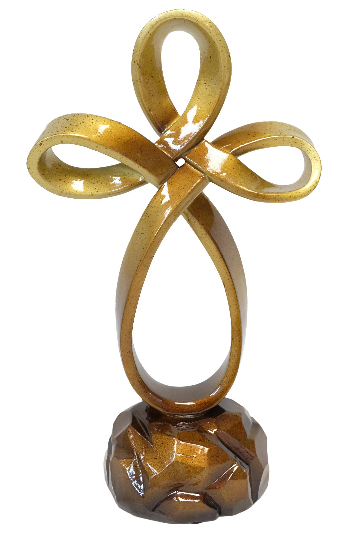 Everly Quinn Gold Ribbon Standing Cross & Reviews | Wayfair