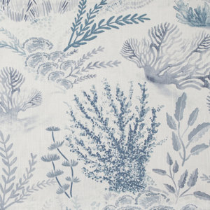 HiEnd Accents Oceania Coastal Coral Print Linen Blend Classic Chic ...