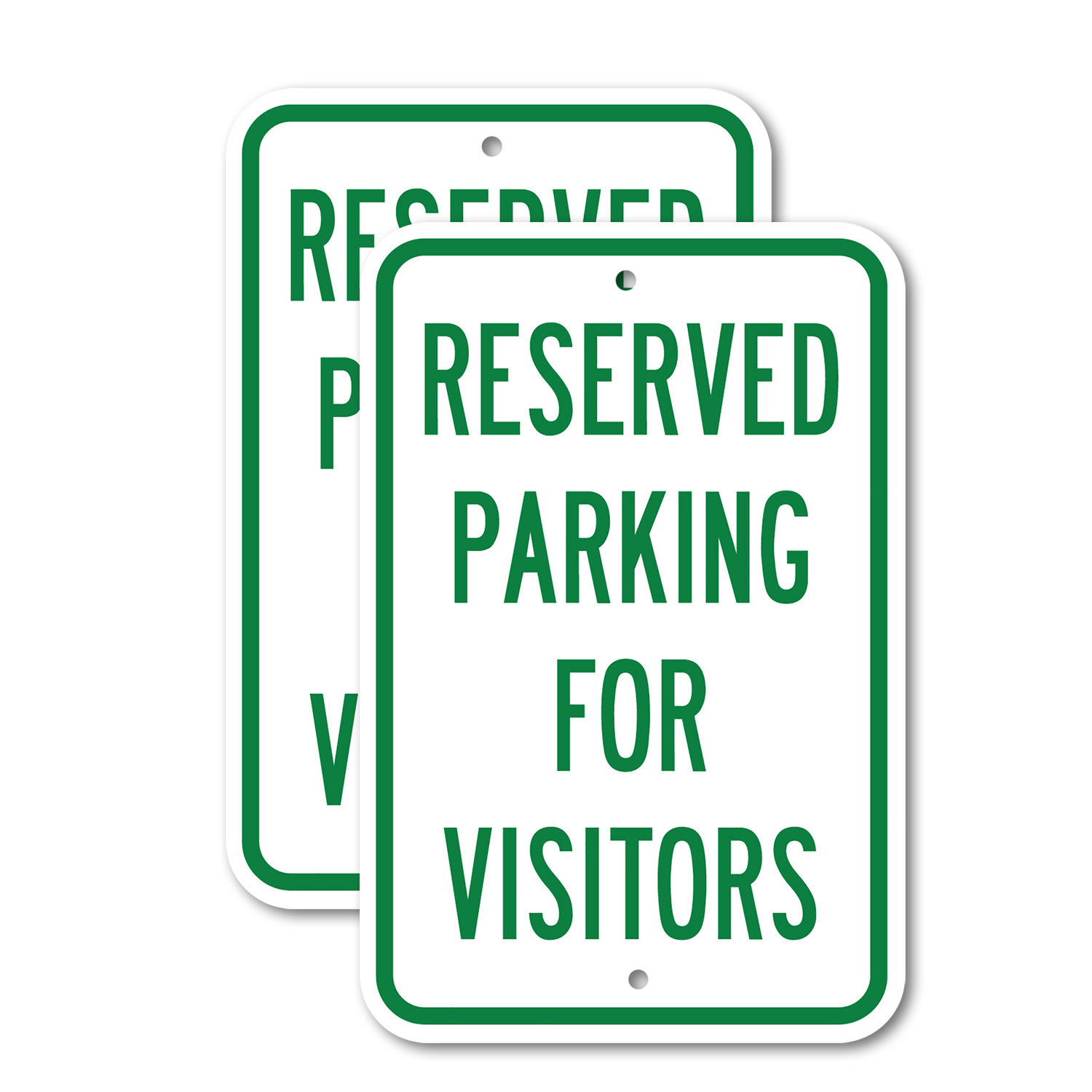 SignMission (2 Pack) Reserved Parking For Visitors 12" X 18" Aluminum ...