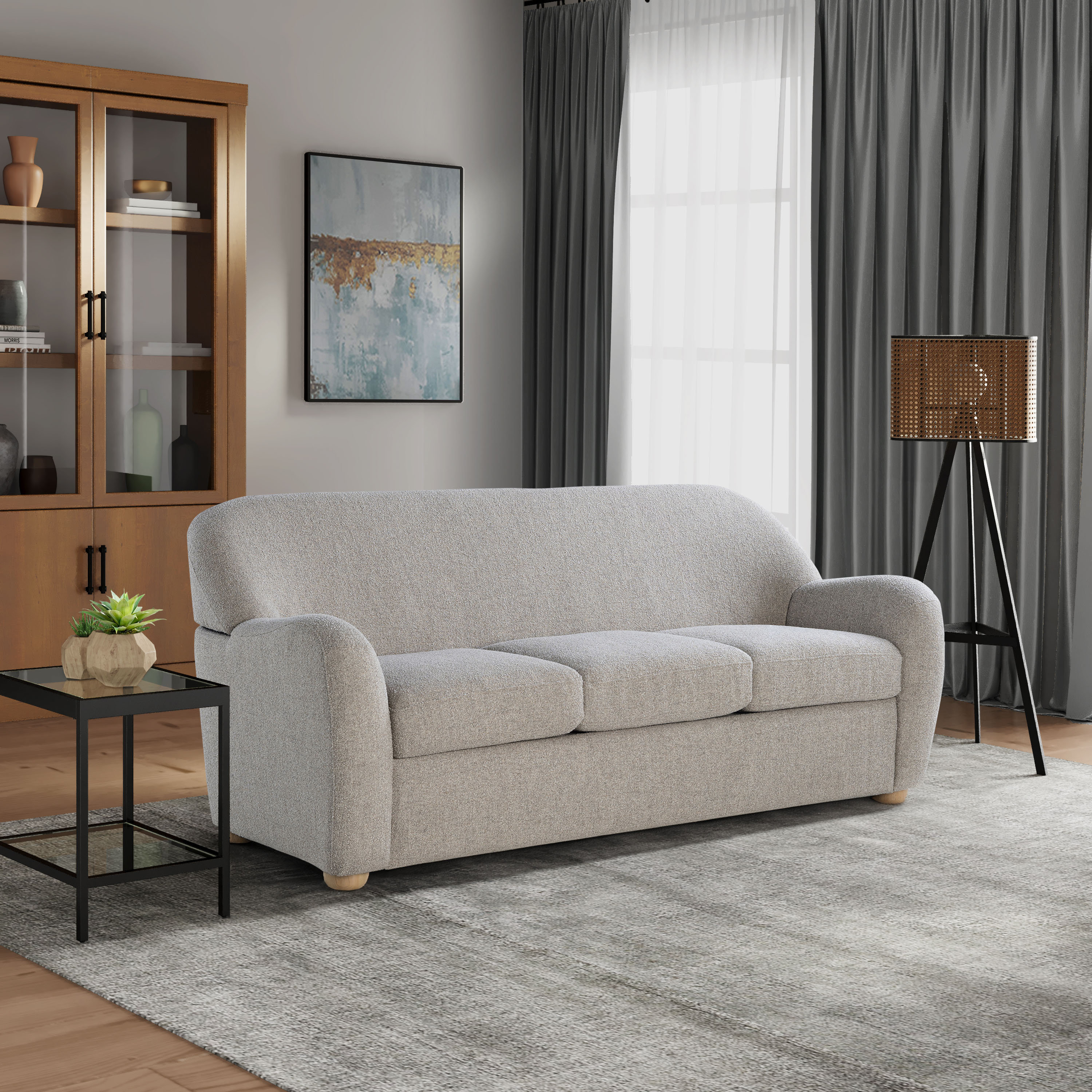 Ebern Designs Emily 76" Modern Boucle Upholstered Sofa & Reviews | Wayfair