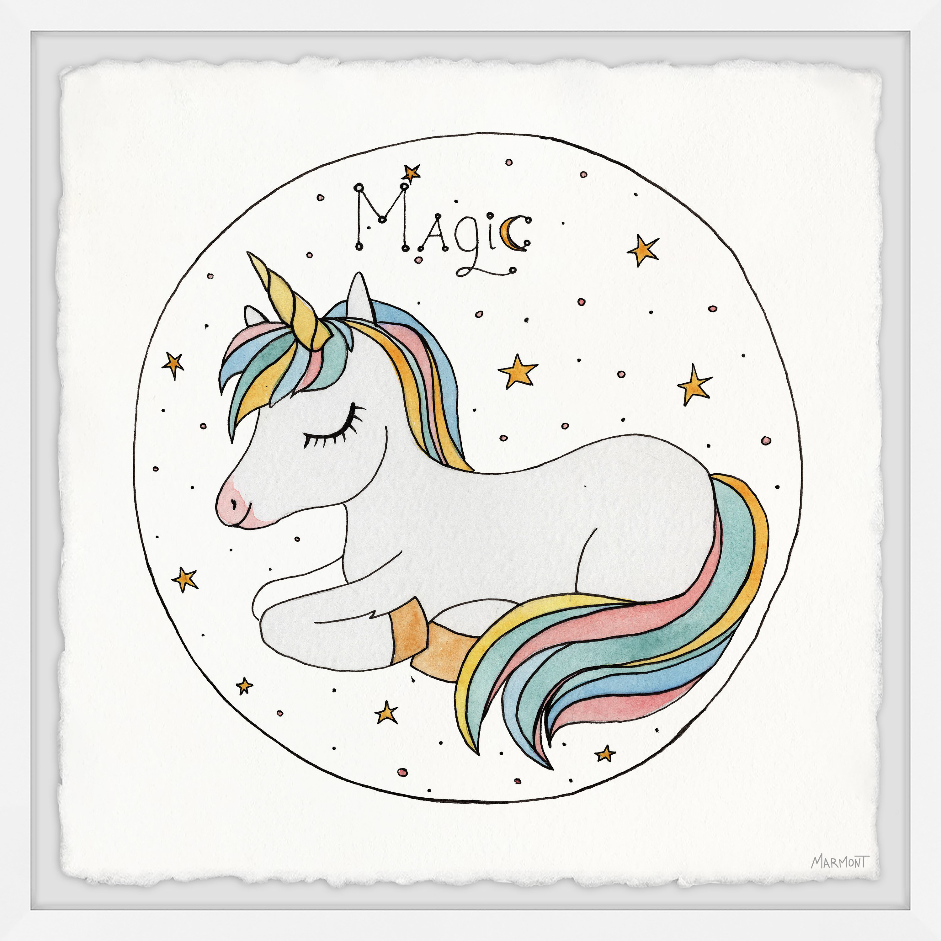 Isabelle & Max™ Brickhouse Magical Baby Unicorn Framed Print | Wayfair