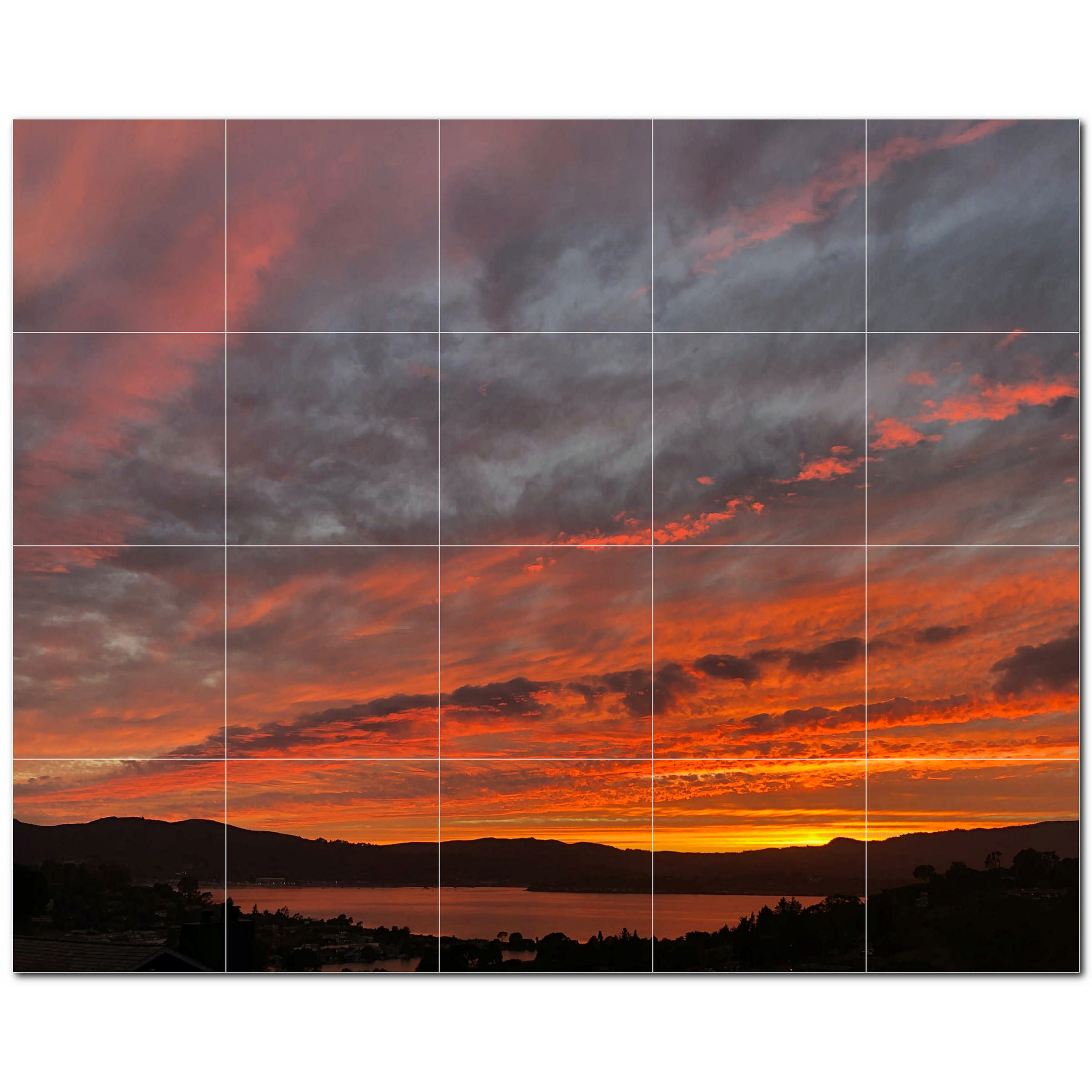 Picture-Tiles.com Sunset Photo 12'' x 12'' Satin Ceramic Decorative ...