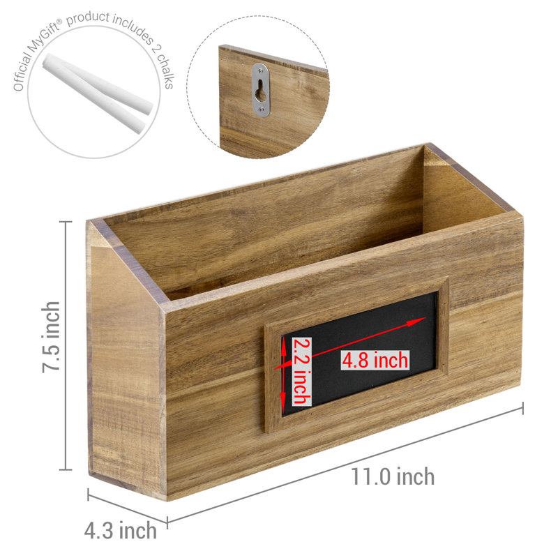 Loon Peak® Solid Wood Wall Mail Organizer Baskets | Wayfair