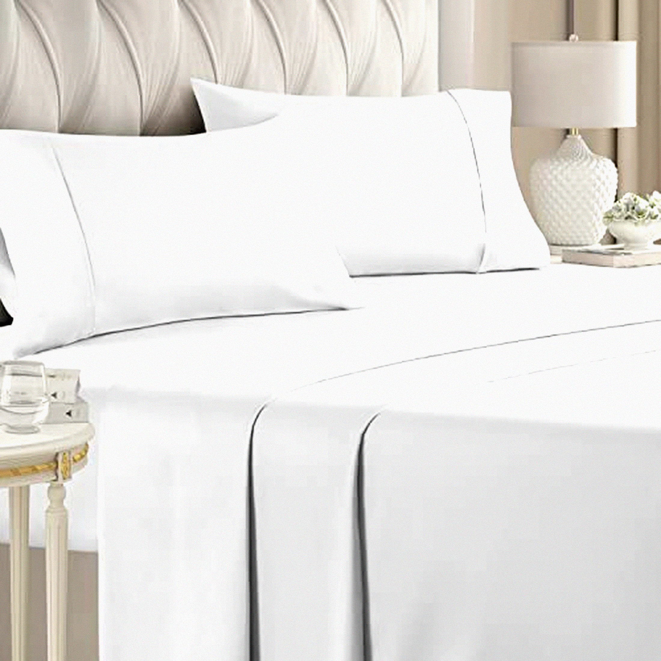 BRBCA Luxury Sateen Cotton Queen Sheet Set - 400 Thread Count Deep ...